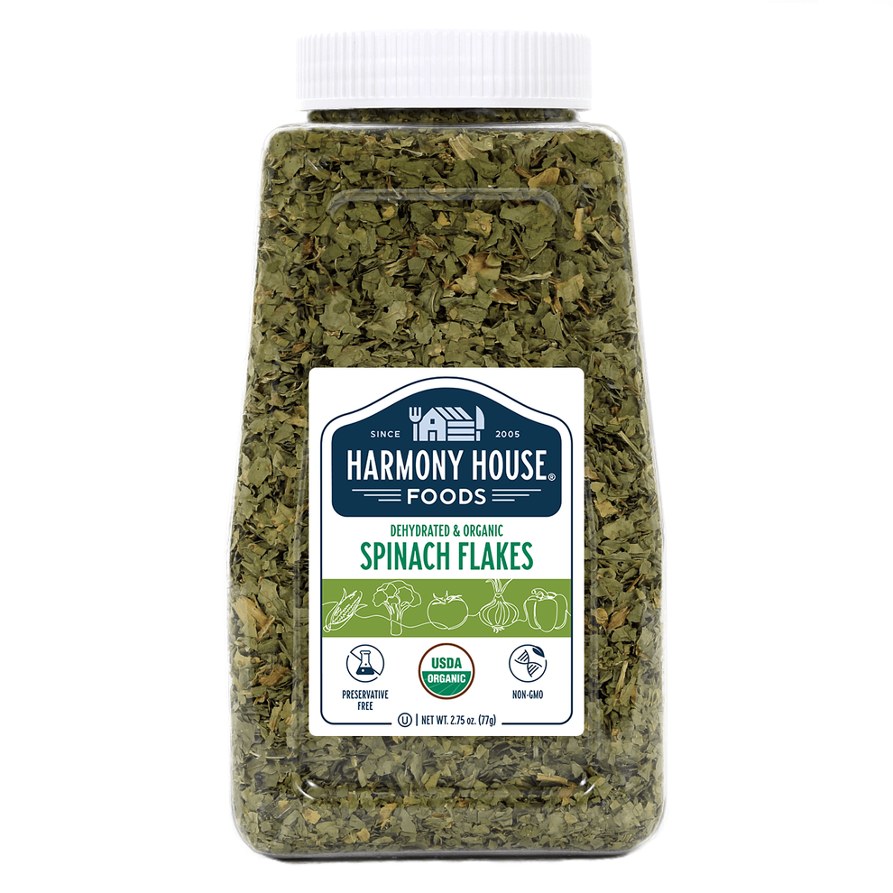 Spinach Flakes | Dried Spinach Leaves | Harmony House Foods